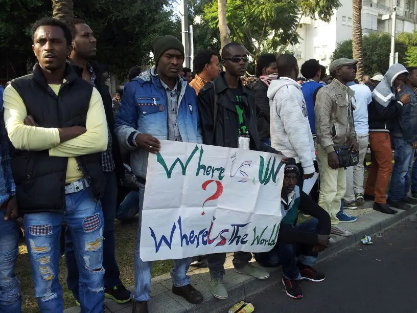 Watch: Infiltrators Stage Mass Protest in Tel Aviv | Israel National News