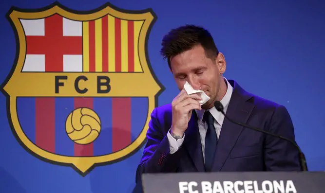 Watch: Messi breaks down as he departs Barcelona | Israel National News