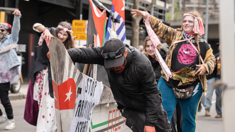 Watch: Anti-Israel protesters stage 'zombie dance' at Melbourne rally