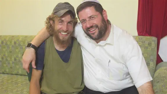Rabbi Avi Berman, right, director of OU Israel, with Gavriel Michele Chabin