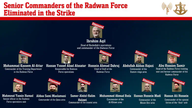 IDF confirms: Heads of Hezbollah's elite Radwan Force eliminated ...